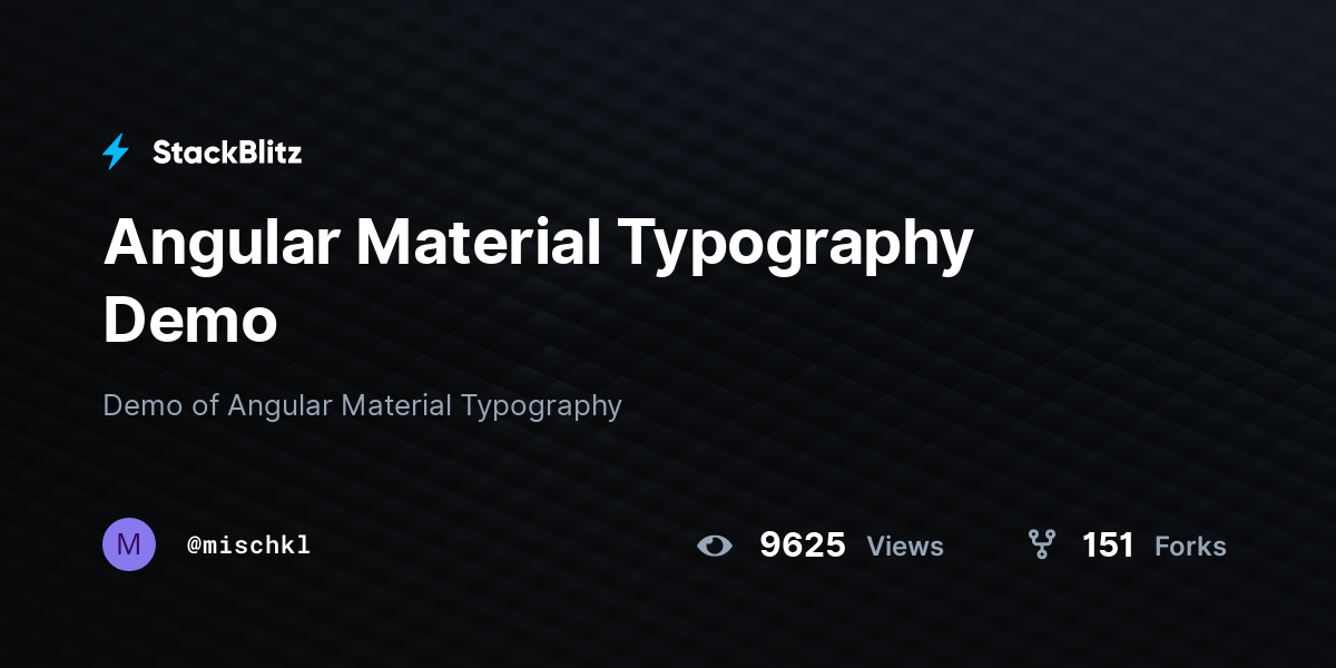 Angular Material Typography Demo - StackBlitz