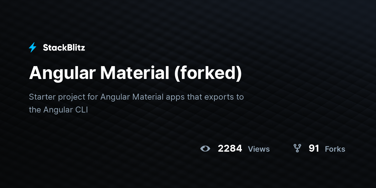 Angular Material (forked) - StackBlitz