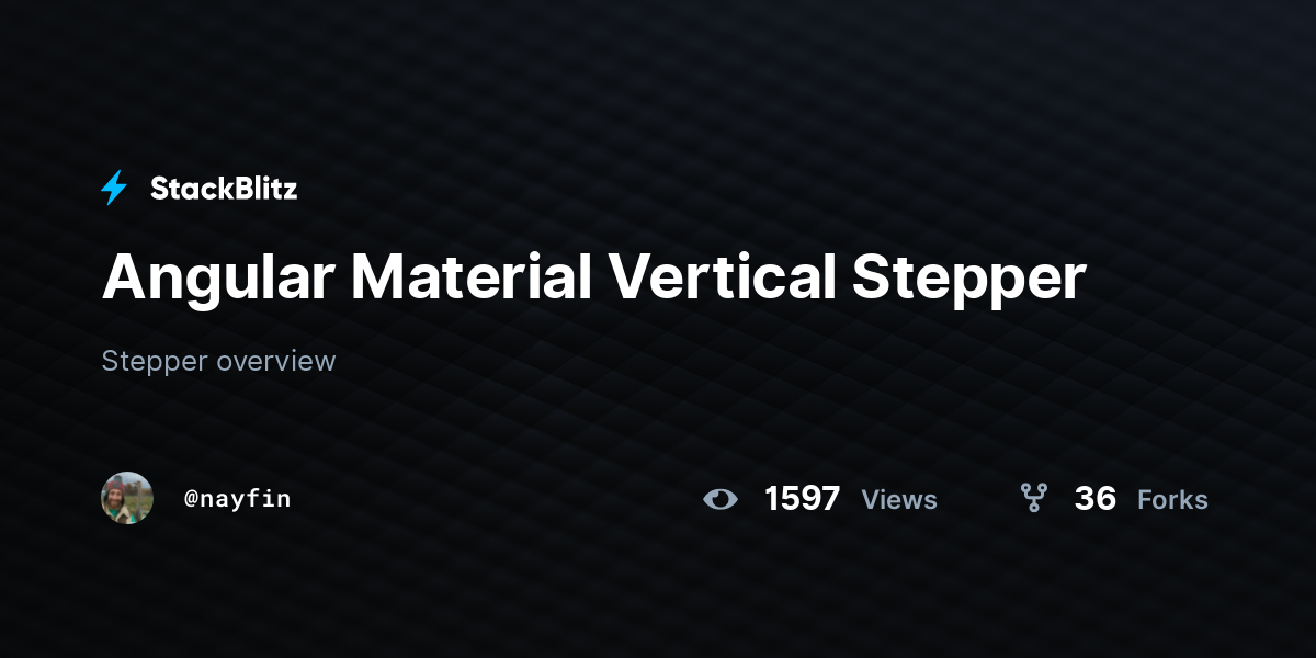 Angular Material Vertical Stepper - StackBlitz