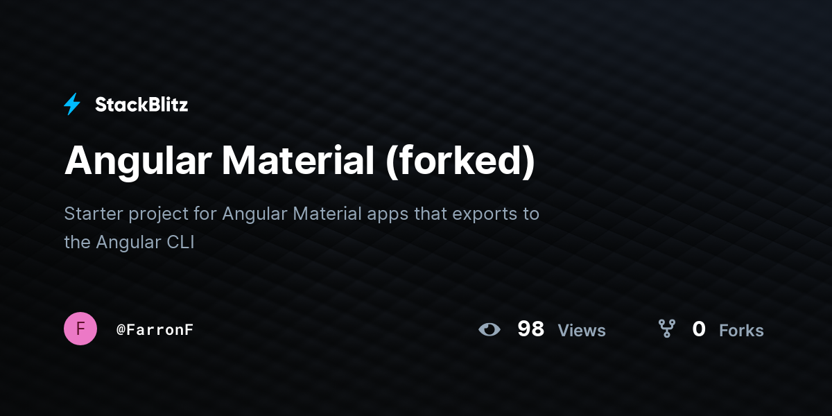 Angular Material (forked) - StackBlitz