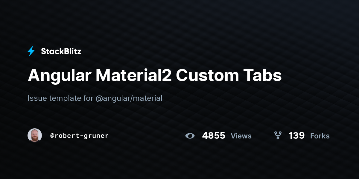 Angular Material2 Custom Tabs - StackBlitz Angular Material2 Custom Tabs - StackBlitz
