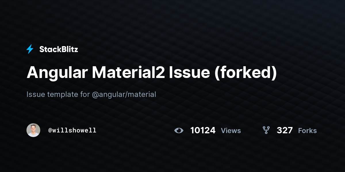 Angular Material2 Issue (forked) - StackBlitz Angular Material2 Issue (forked) - StackBlitz