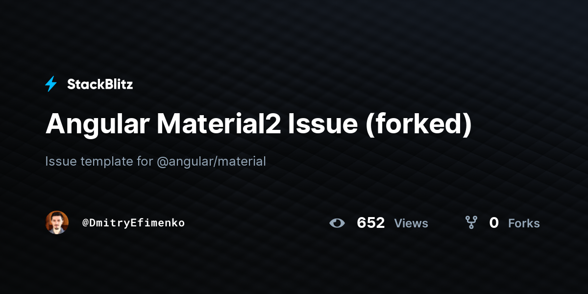 Angular Material2 Issue Forked Stackblitz