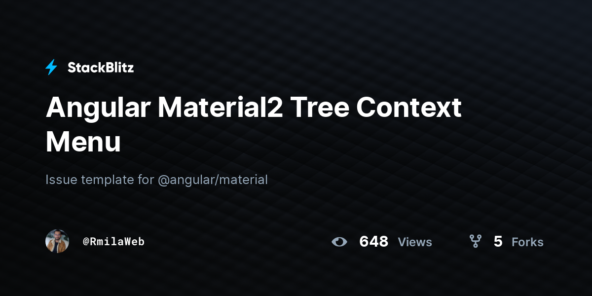 Angular Material2 Tree Context Menu - StackBlitz