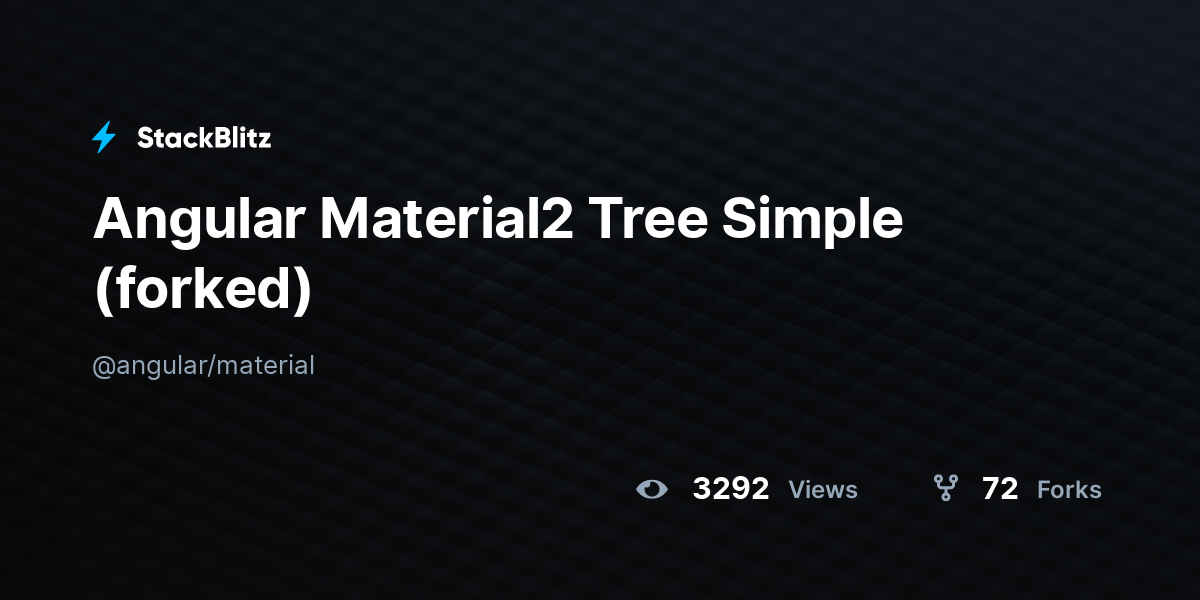 Angular Material2 Tree Simple (forked) - StackBlitz