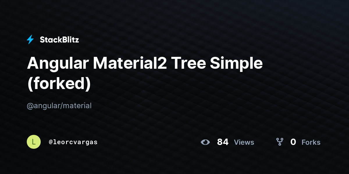Angular Material2 Tree Simple (forked) - StackBlitz