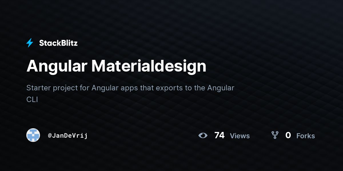 Angular Materialdesign - StackBlitz