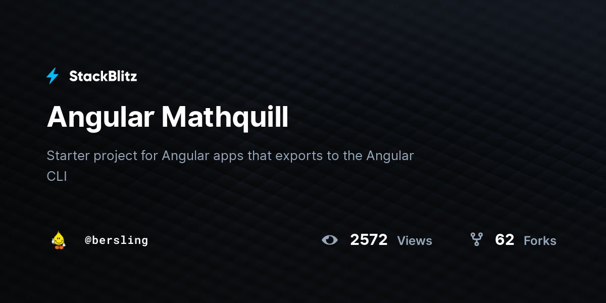 Angular Mathquill - StackBlitz