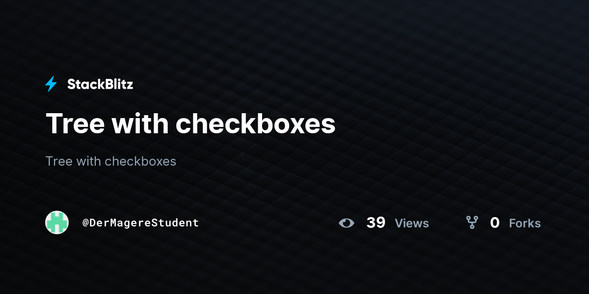 Tree with checkboxes - StackBlitz