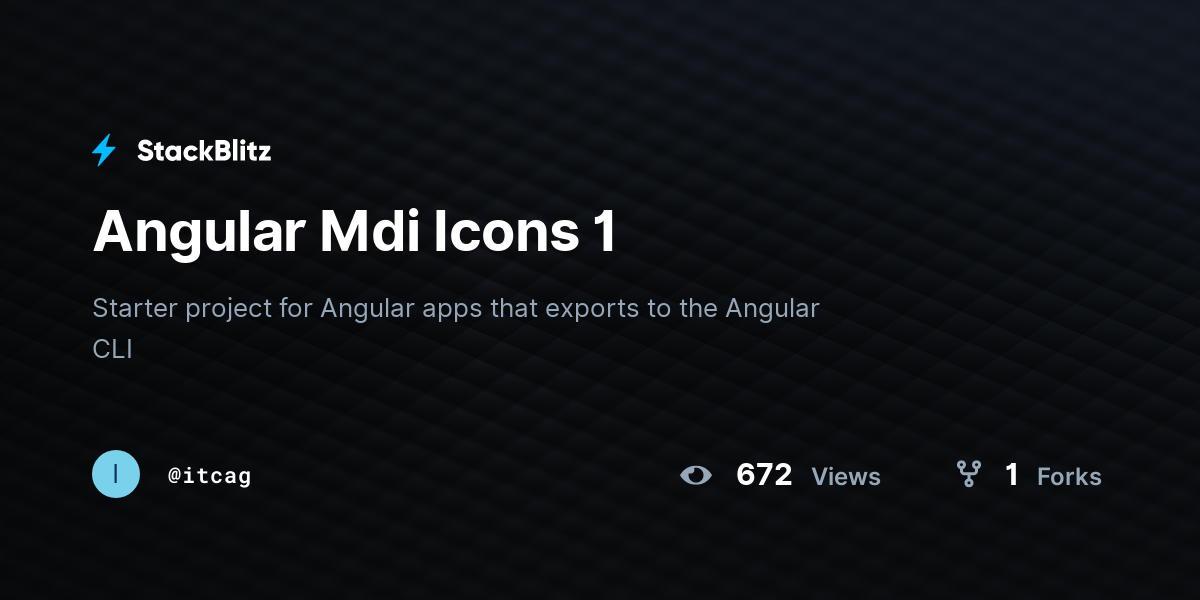 Angular Mdi Icons 1 - StackBlitz