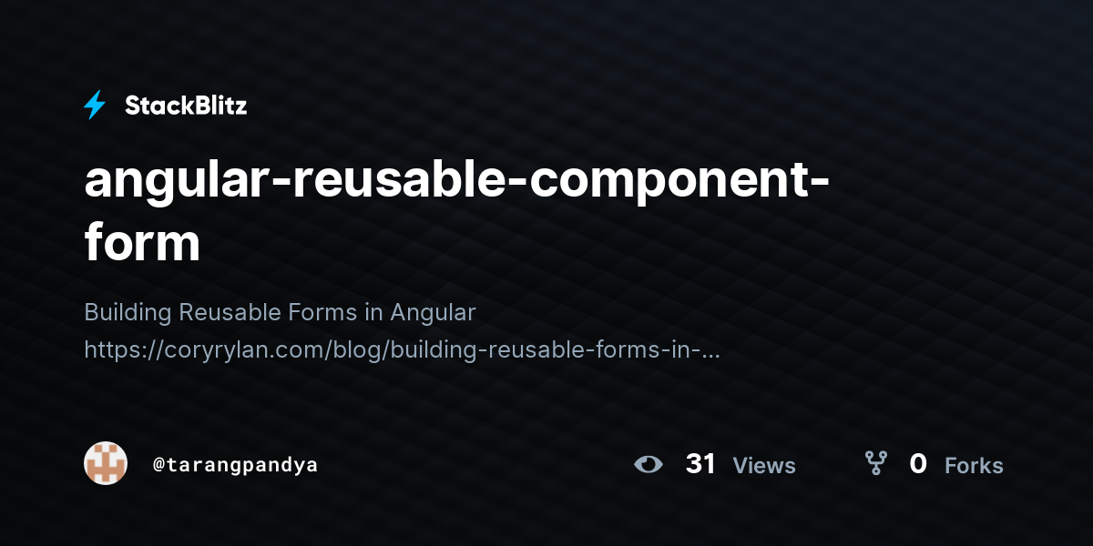 angular-reusable-component-form - StackBlitz