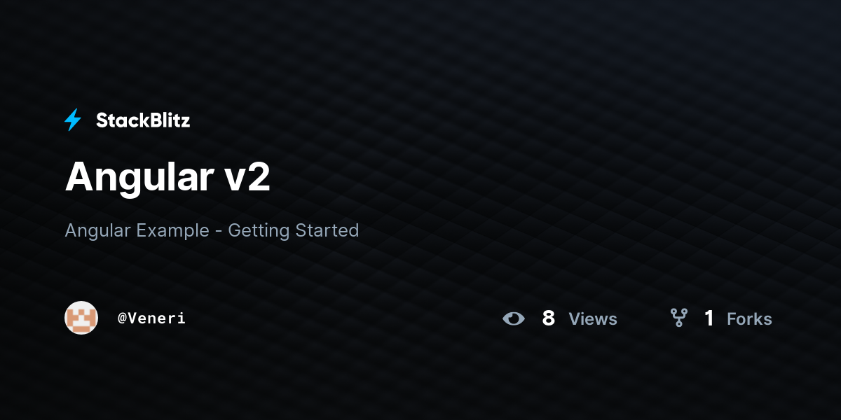 Angular v2 - StackBlitz