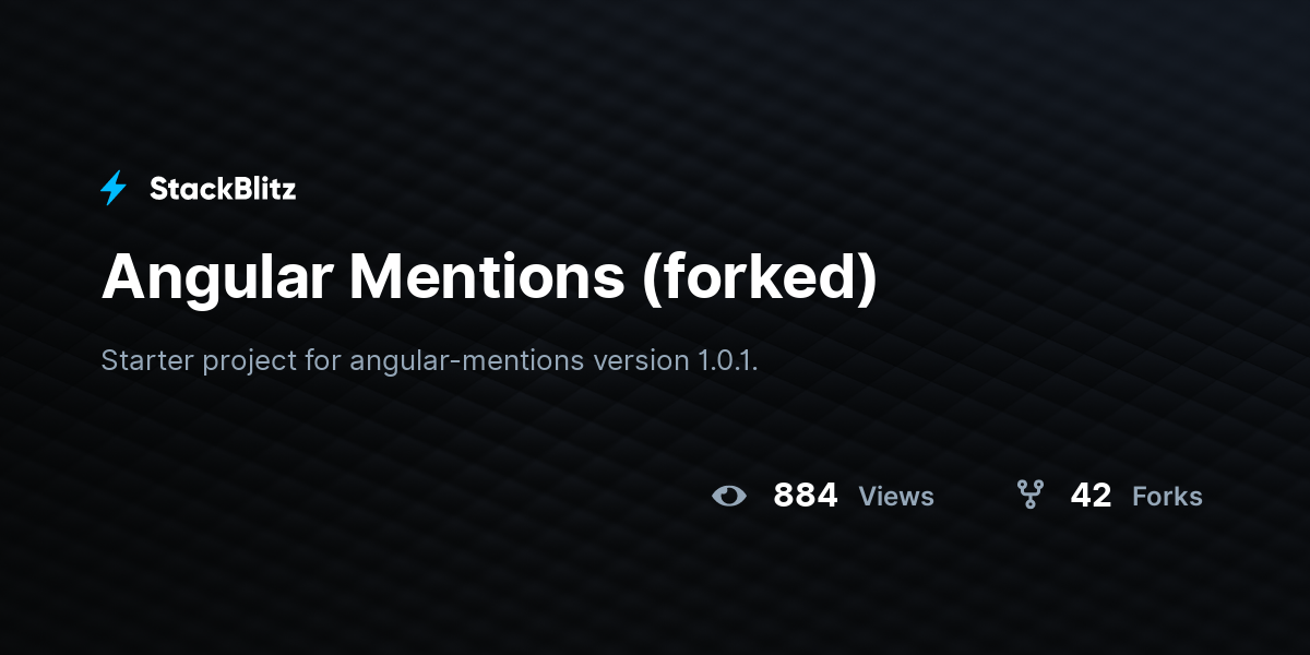 Angular Mentions (forked) - StackBlitz