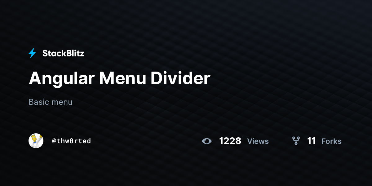 Angular Menu Divider - StackBlitz