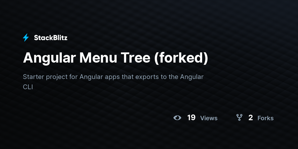 Angular Menu Tree (forked) - StackBlitz