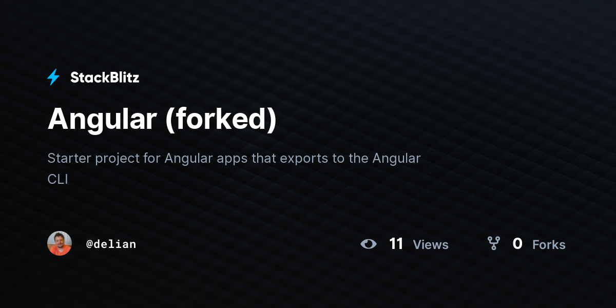 Angular (forked) - StackBlitz