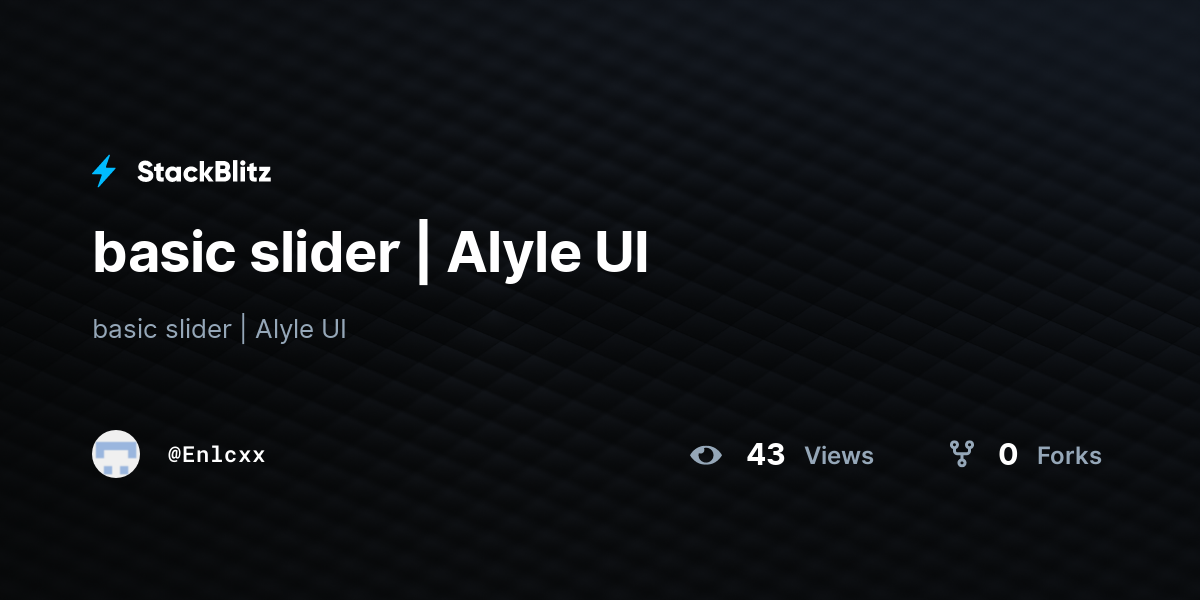 basic slider | Alyle UI - StackBlitz