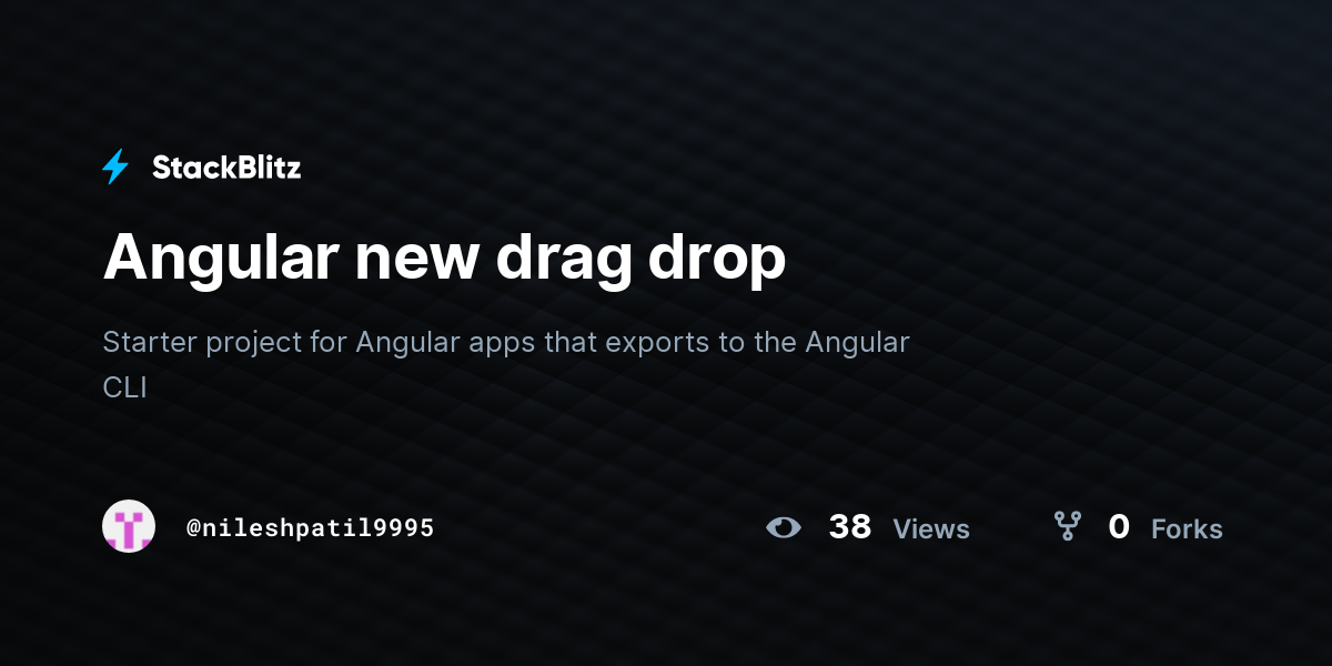 Angular new drag drop - StackBlitz