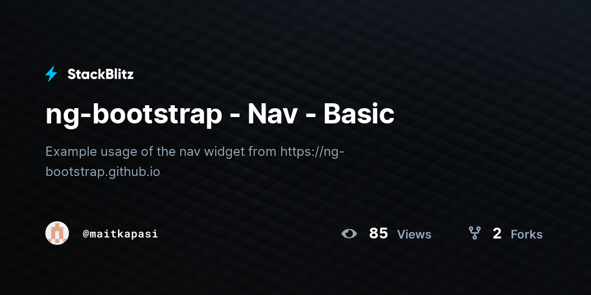 ng-bootstrap - Nav - Basic - StackBlitz