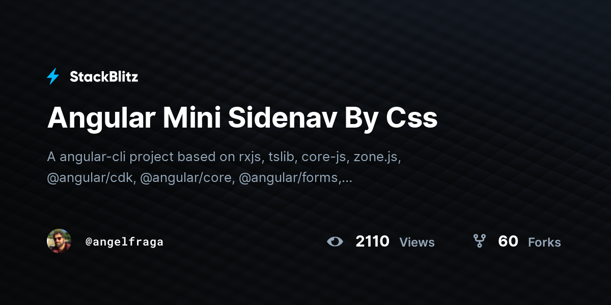 Angular Mini Sidenav By Css - StackBlitz