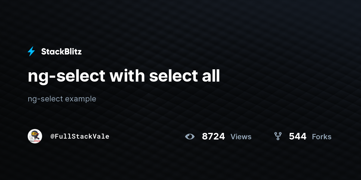 ng-select with select all - StackBlitz