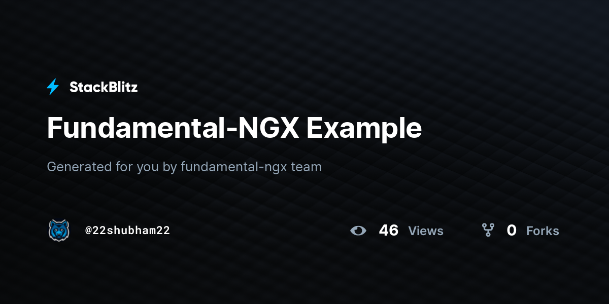 Fundamental-NGX Example - StackBlitz