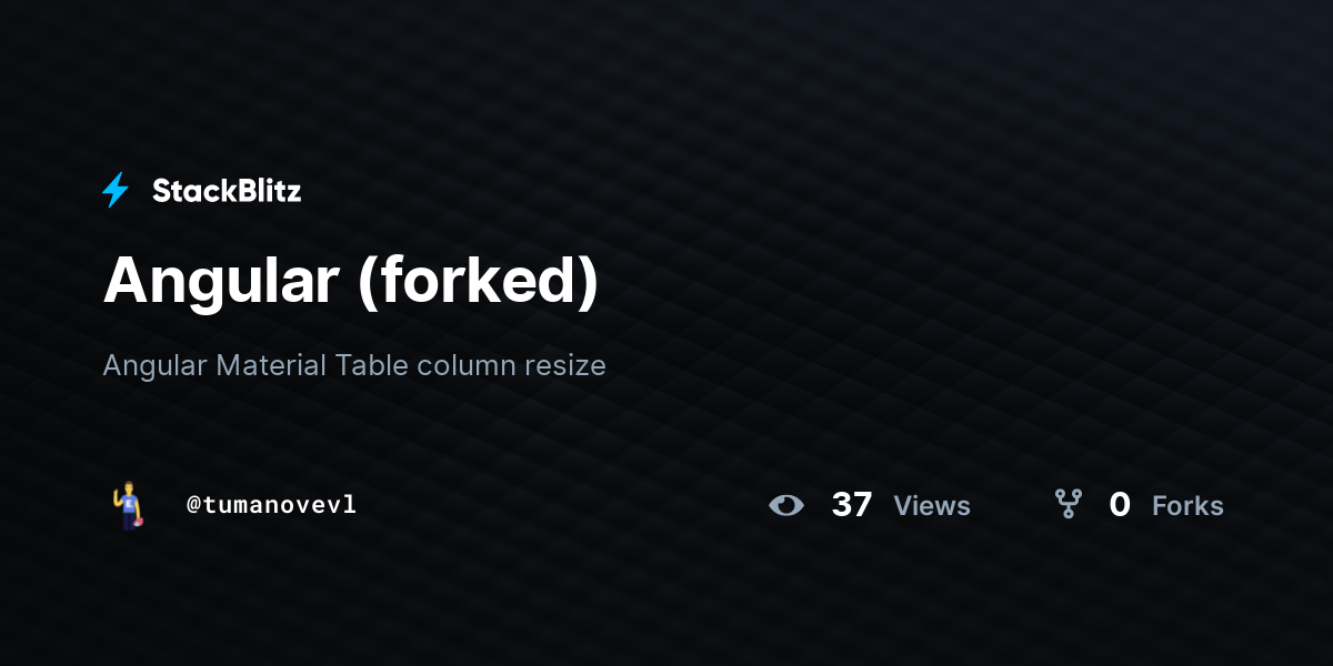 Angular (forked) - StackBlitz
