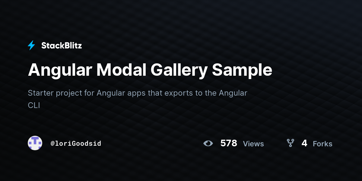 Angular Modal Gallery Sample - StackBlitz