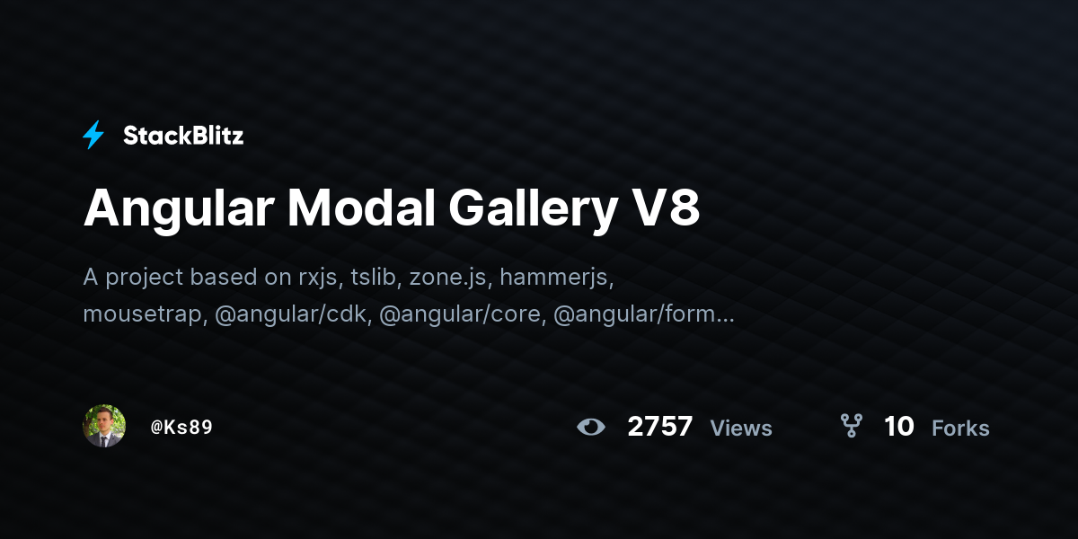 Angular Modal Gallery V8 - StackBlitz