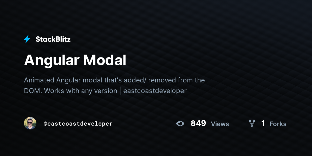 Angular Modal - StackBlitz
