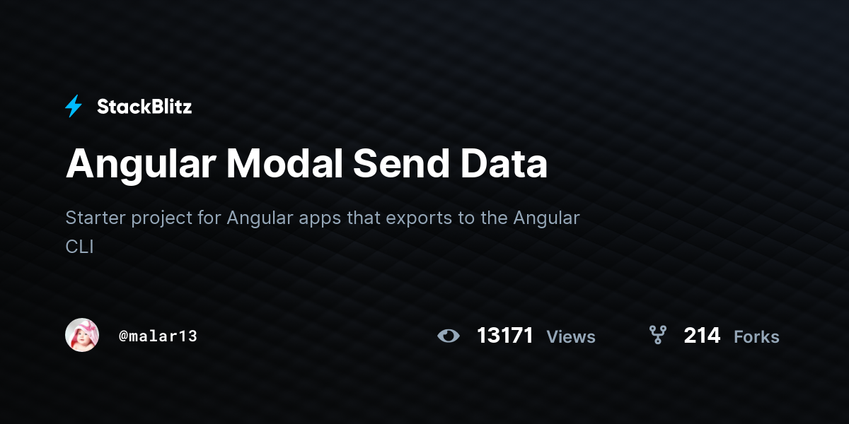 Angular Modal Send Data - StackBlitz
