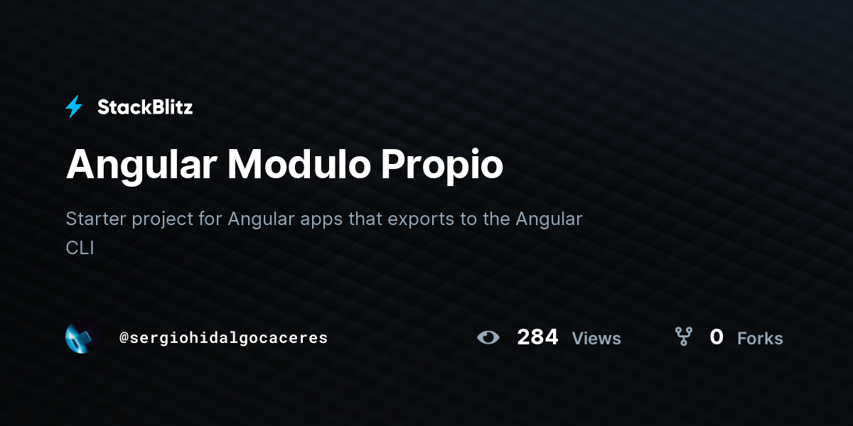 Angular Modulo Propio - StackBlitz