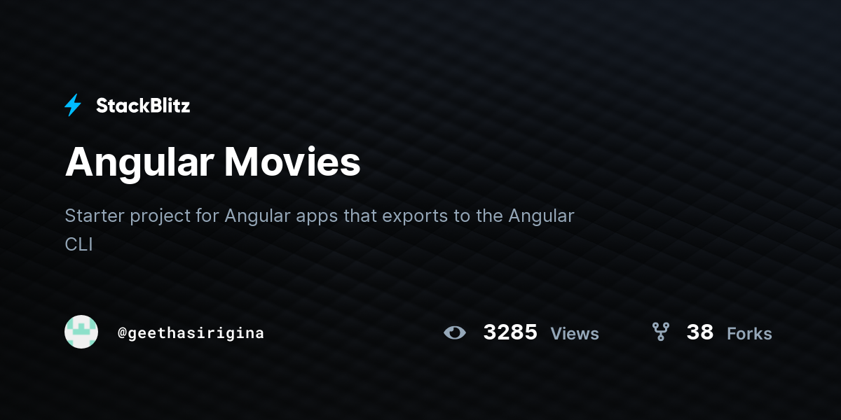 Angular Movies - StackBlitz