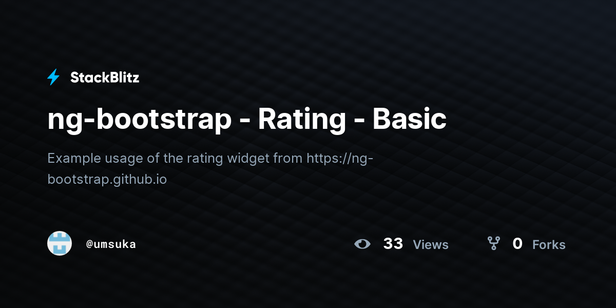ng-bootstrap - Rating - Basic - StackBlitz