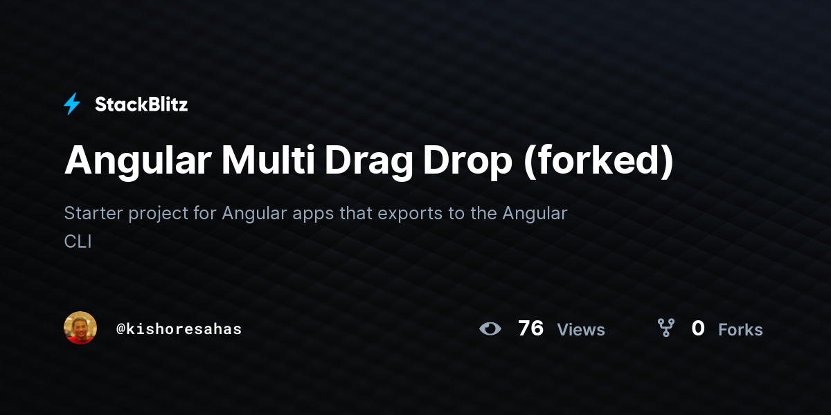 Angular Multi Drag Drop (forked) - StackBlitz Angular Multi Drag Drop (forked) - StackBlitz
