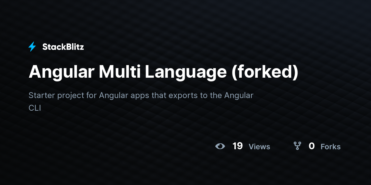 Angular Multi Language (forked) - StackBlitz