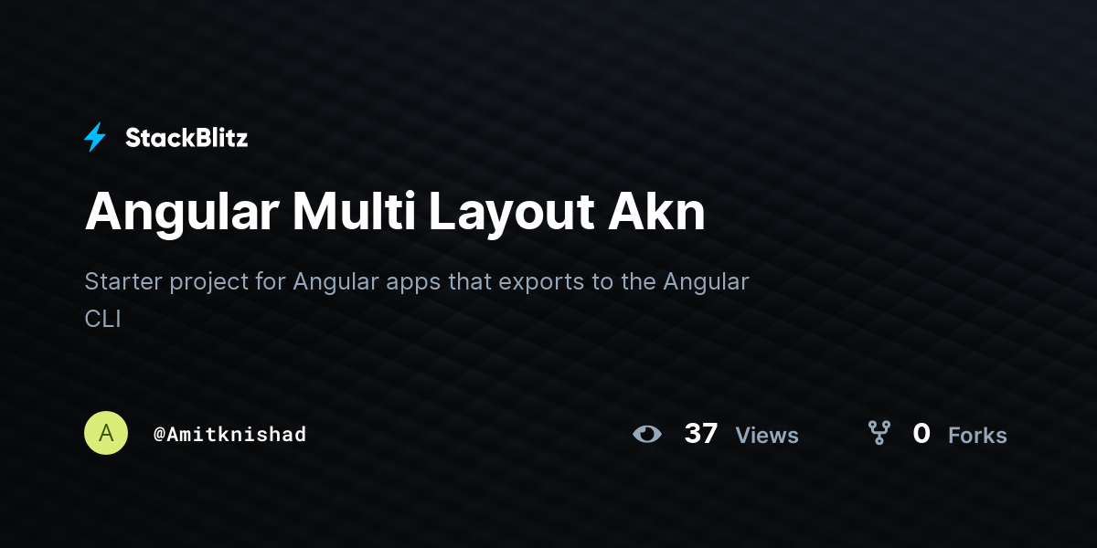 Angular Multi Layout Akn - StackBlitz Angular Multi Layout Akn - StackBlitz