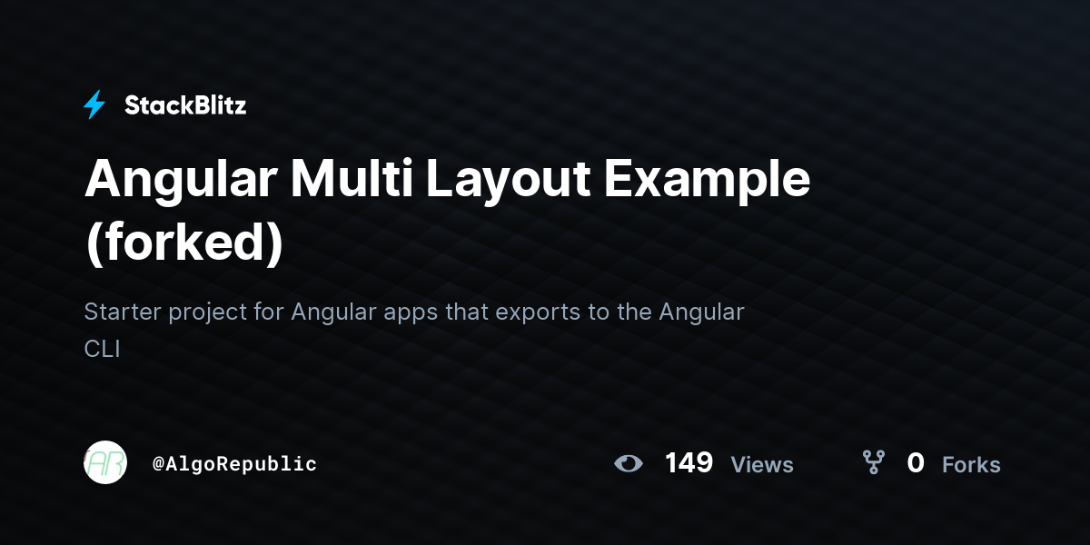 Angular Multi Layout Example (forked) - StackBlitz