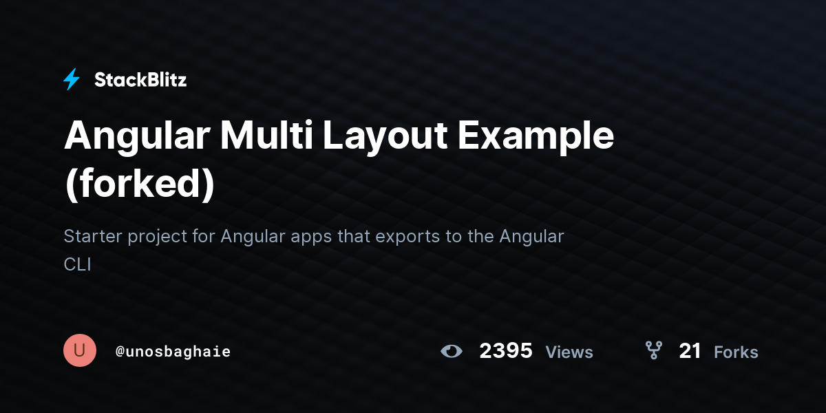 Angular Multi Layout Example Forked Stackblitz