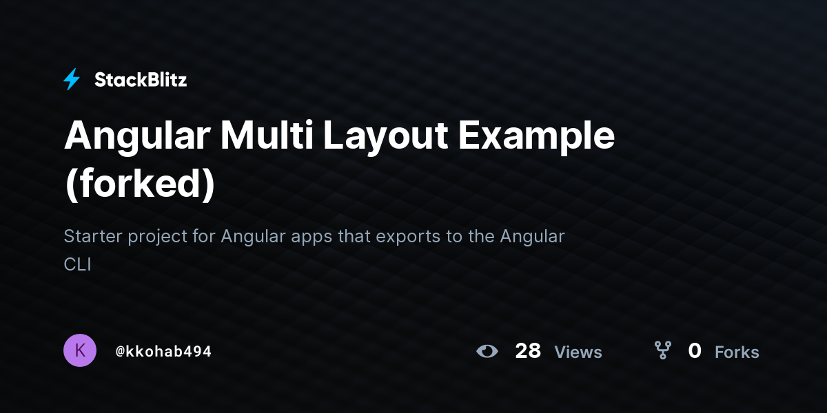 Angular Multi Layout Example (forked) - StackBlitz Angular Multi Layout Example (forked) - StackBlitz