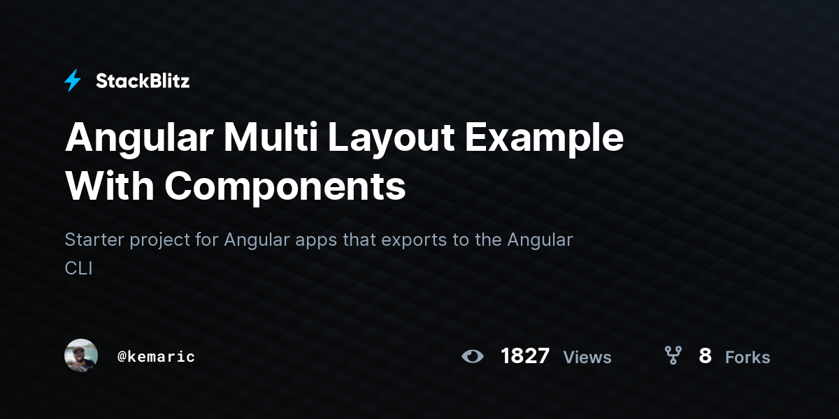 Angular Multi Layout Example With Components - StackBlitz