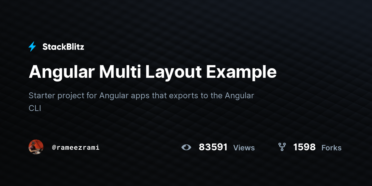 Angular Multi Layout Example - StackBlitz