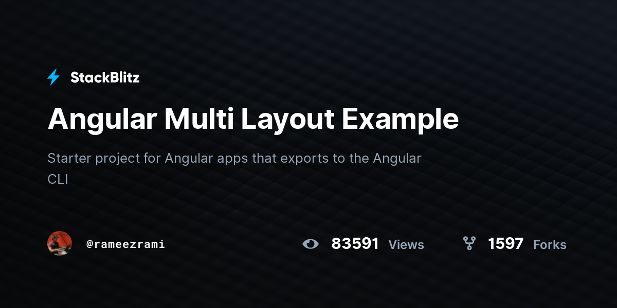 Angular Multi Layout Example - StackBlitz