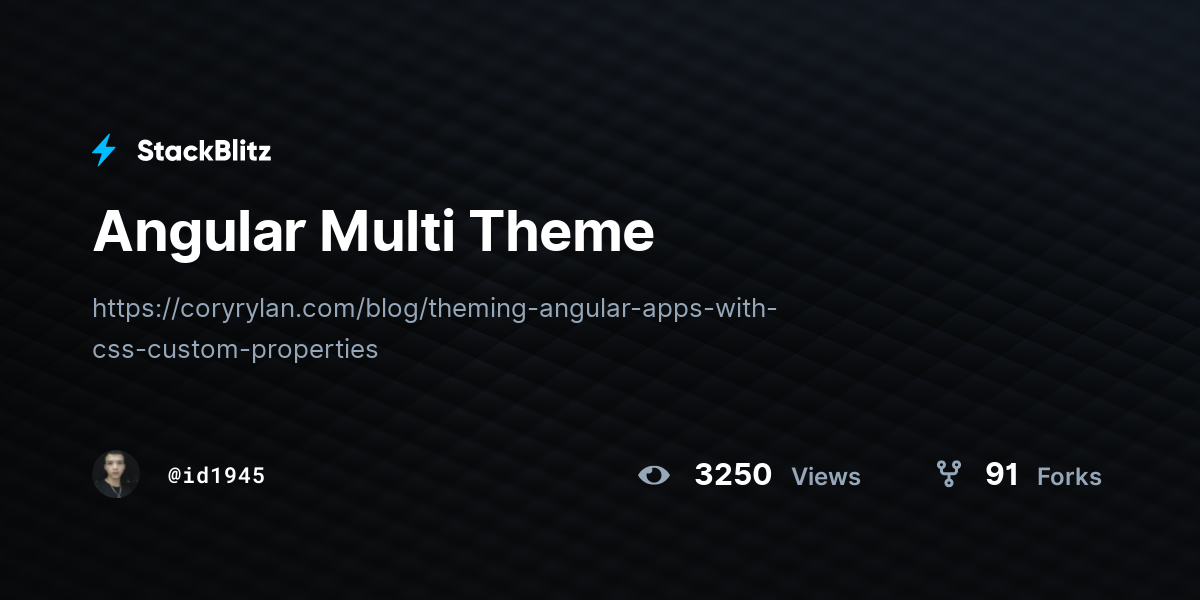 Angular Multi Theme - StackBlitz