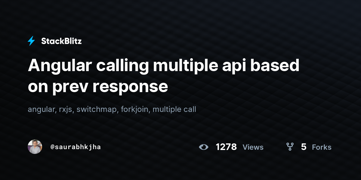 Angular calling multiple api based on prev response - StackBlitz
