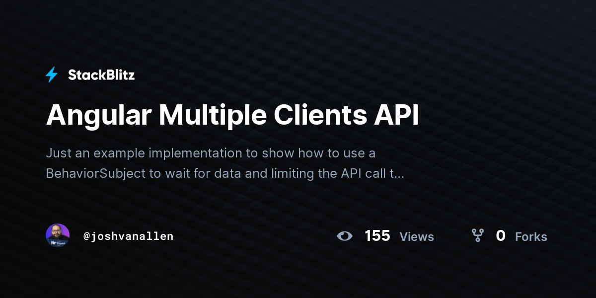 Angular Multiple Clients API - StackBlitz