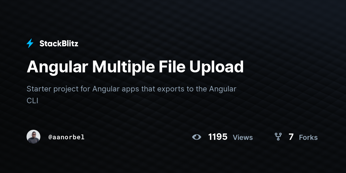Angular Multiple File Upload - StackBlitz