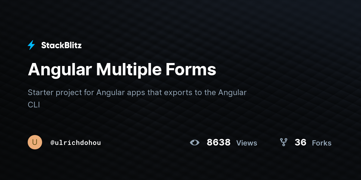 Angular Multiple Forms - StackBlitz
