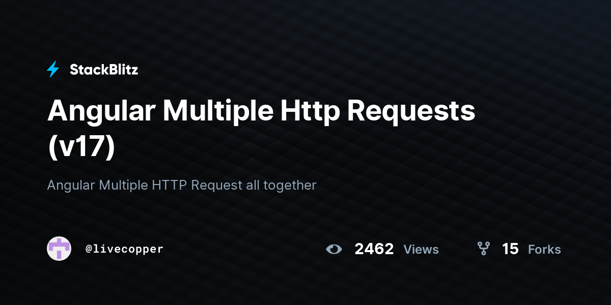Angular Multiple Http Requests (v17) - StackBlitz