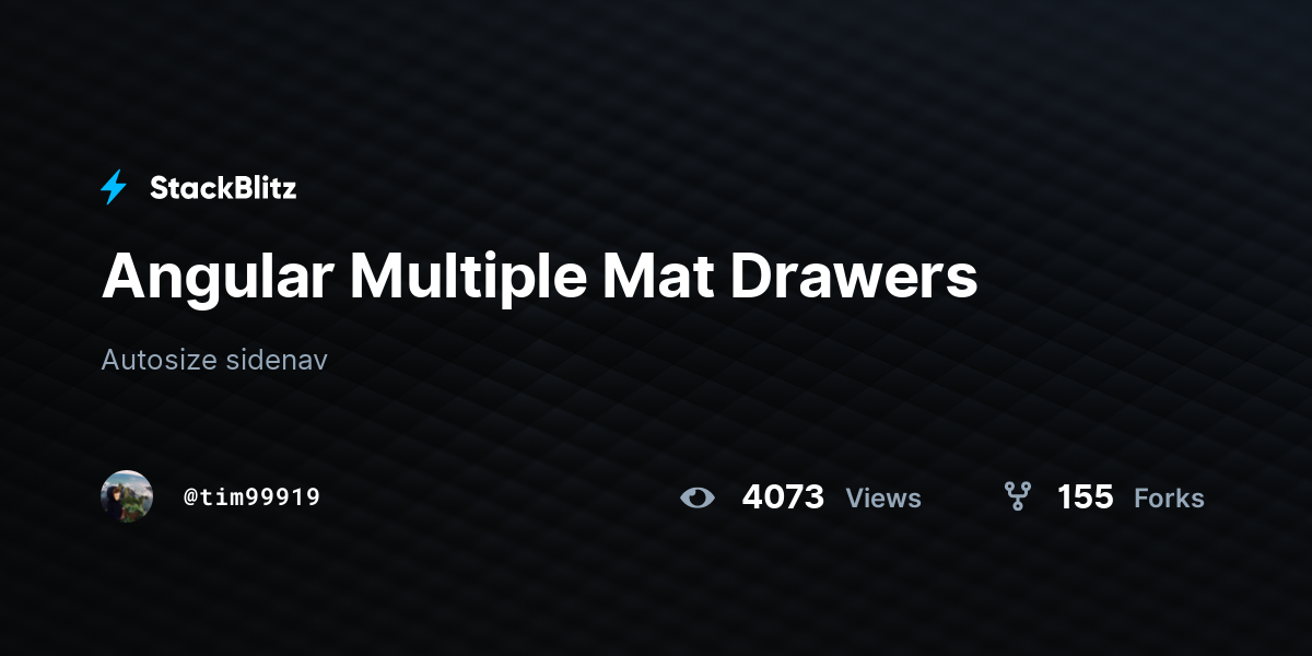 Angular Multiple Mat Drawers - StackBlitz
